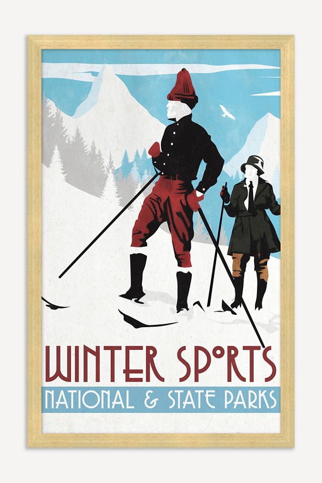 Skiing Poster Wall Art | AnthroLiving