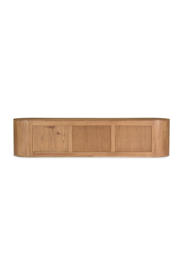 Theo Solid Oak Rounded Media Cabinet | AnthroHome