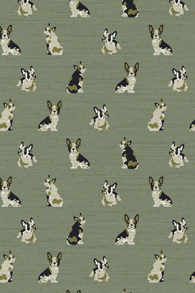 Sunday Social Club Dogs on the Run Grasscloth Wallpaper | AnthroHome