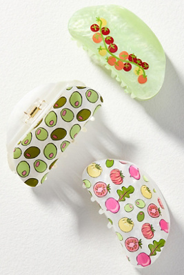 Frasier Sterling Veggie Hair Claw Clips, Set of 3 | Anthropologie