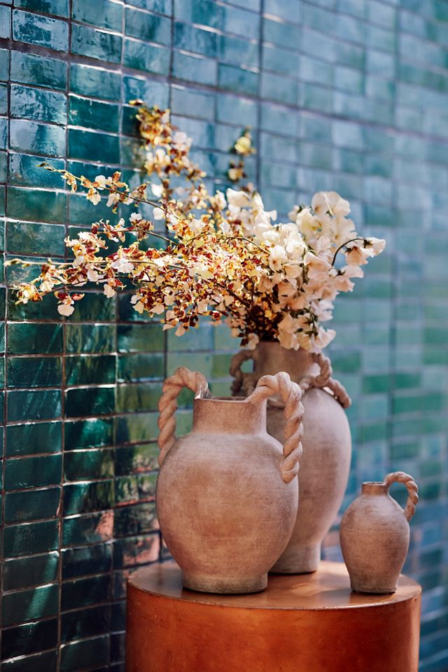 Braided Handle Terracotta Vase | Terrain