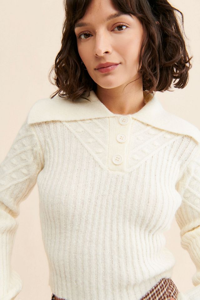ASTR the Label Button Polo Sweater | Anthropologie