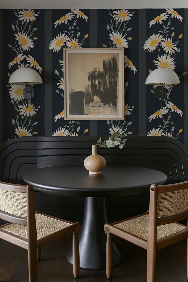 Sunday Social Club Daisy Striped Grasscloth Wallpaper | AnthroLiving