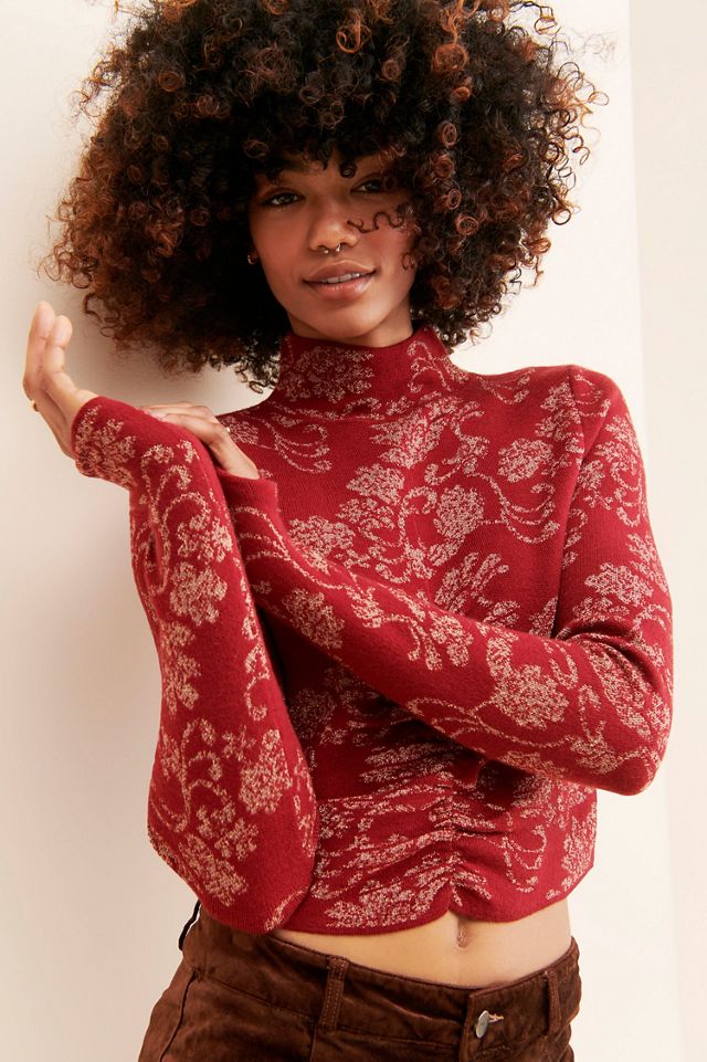 Maeve Ruched Mock Neck Sweater Anthropologie