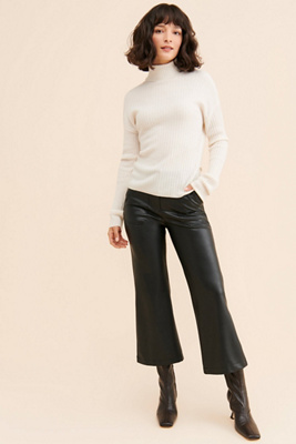 Naomi Crop Vegan Leather Pants | Anthropologie