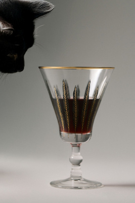 Catherine Martin Midnight Creatures Decaled Goblet Glass | AnthroHome