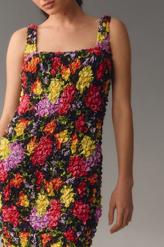 Square-Neck Pebble Smocked Dress | Anthropologie