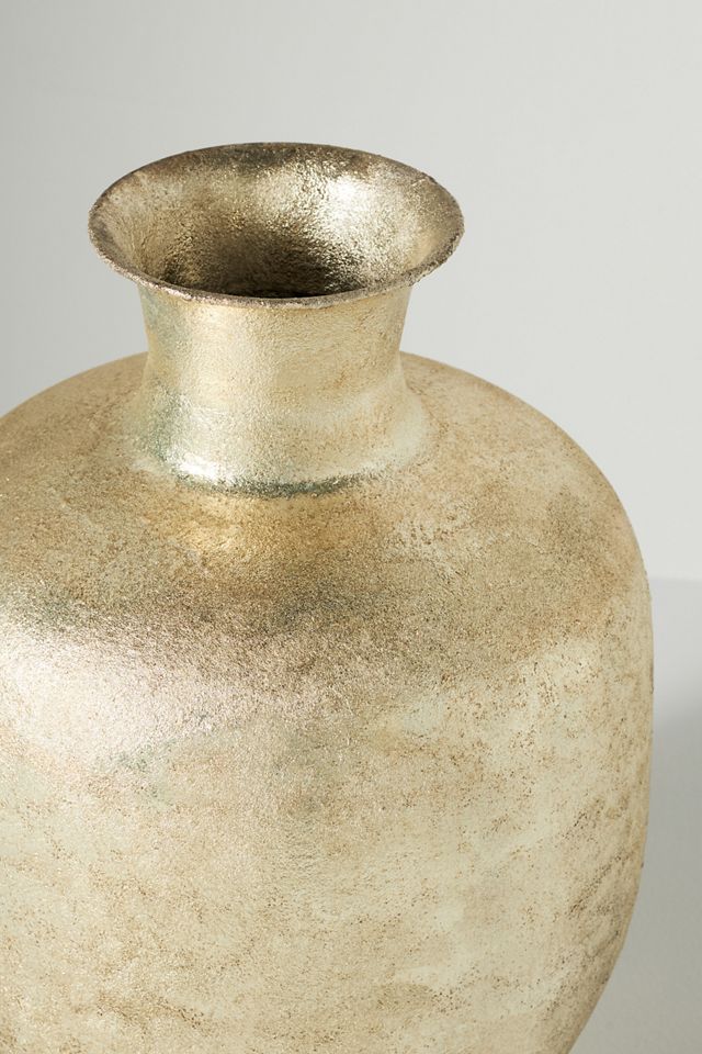 Metallic Champagne Metal Vase | AnthroHome