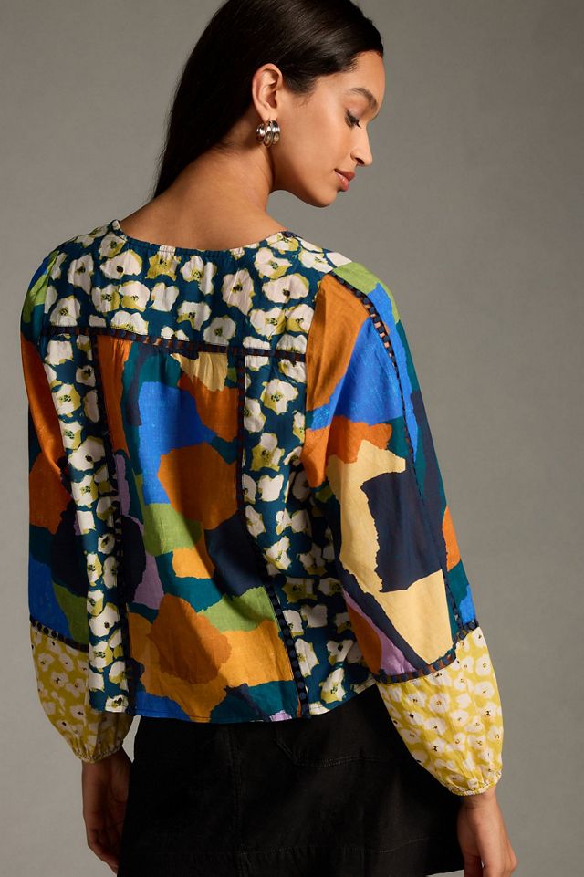 Maeve Mix Printed Blouse | Anthropologie