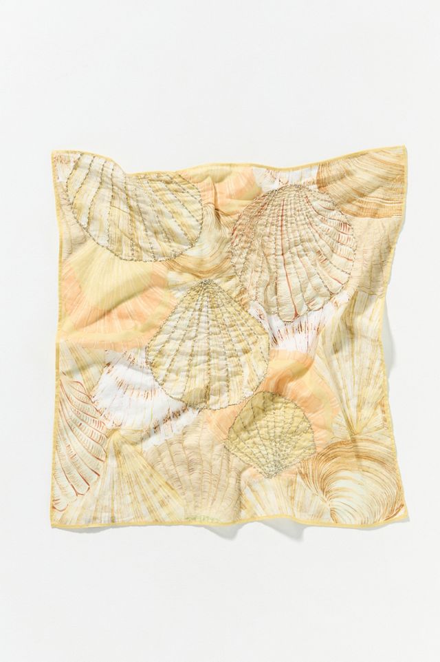 Vismaya Metallic Shell Printed Scarf | Anthropologie