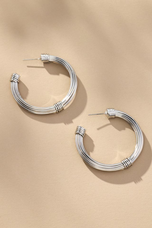 Large Wire Knot Hoop Earrings | Anthropologie