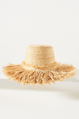 Lola Hats Hula Skirt Fringe Straw Bucket Hat | Anthropologie