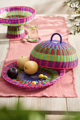 Colorful Woven Food Cover + Tray Set | AnthroHome