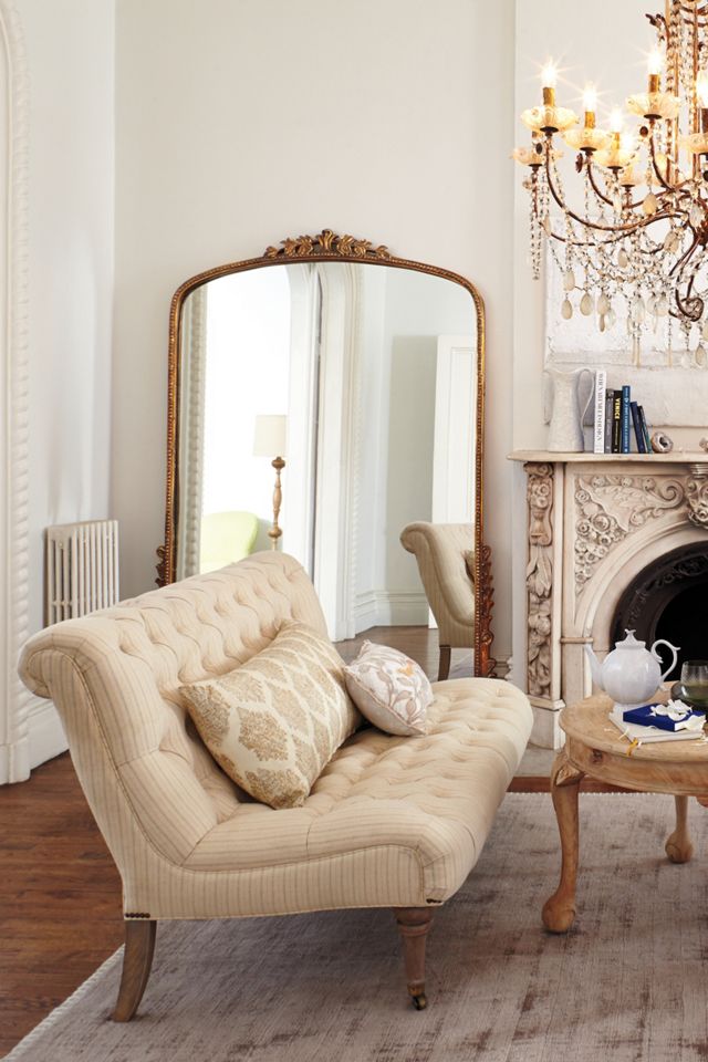 Striped Linen Orianna Settee | AnthroLiving