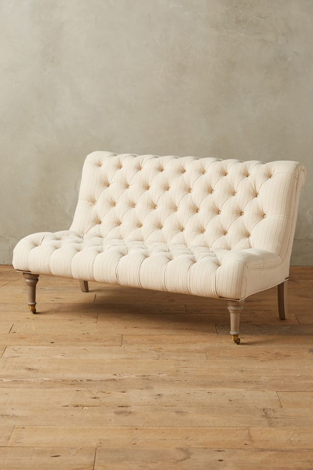 Striped Linen Orianna Settee | AnthroLiving