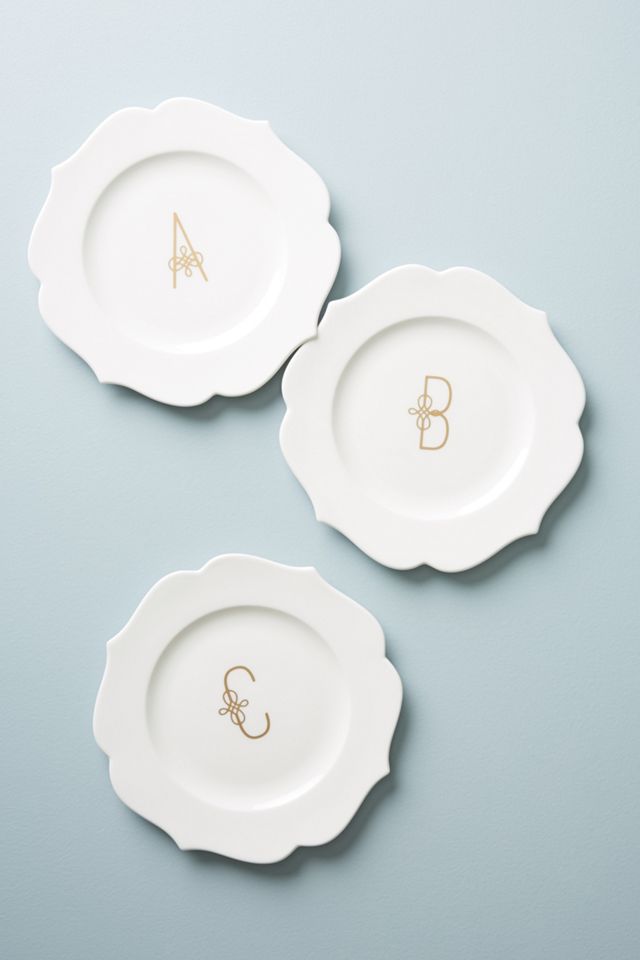 Scripted Monogram Side Plate | AnthroLiving