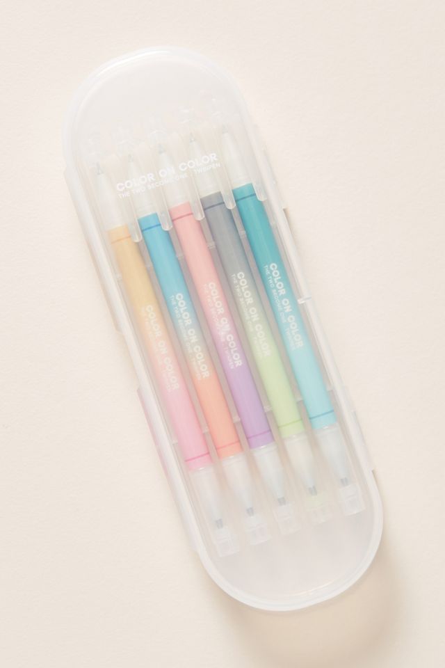 Gradient Double-Tipped Pens, Set of 5 | Anthropologie