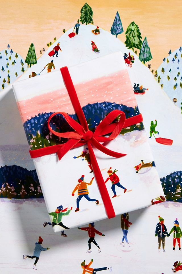 Ice Skating Wrapping Paper Roll | Anthropologie