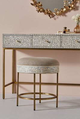 Scroll Vine Inlay Stool | Anthropologie