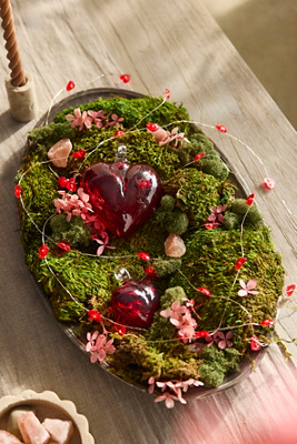 Heart Decor with String Lights in Moss | Terrain