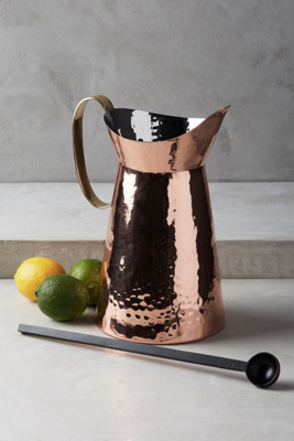 Hammered Lyric Pitcher & Spoon Set | Anthropologie