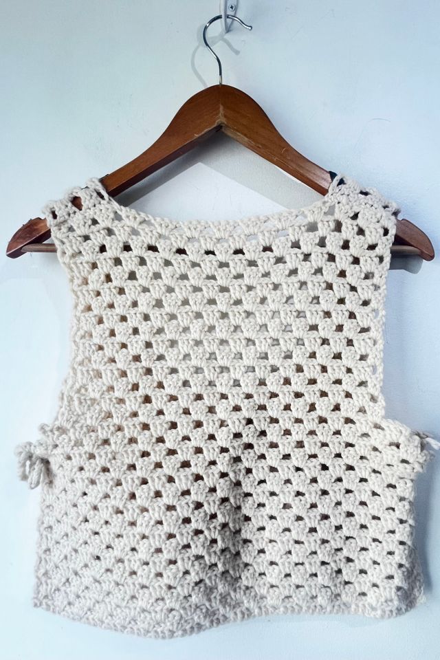 Cream Wool Crochet Vest Selected by The Curatorial Dept. | Free People