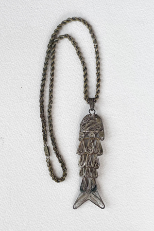 Large 70s Articulating Filigree Fish Pendant Necklace Selected by ...