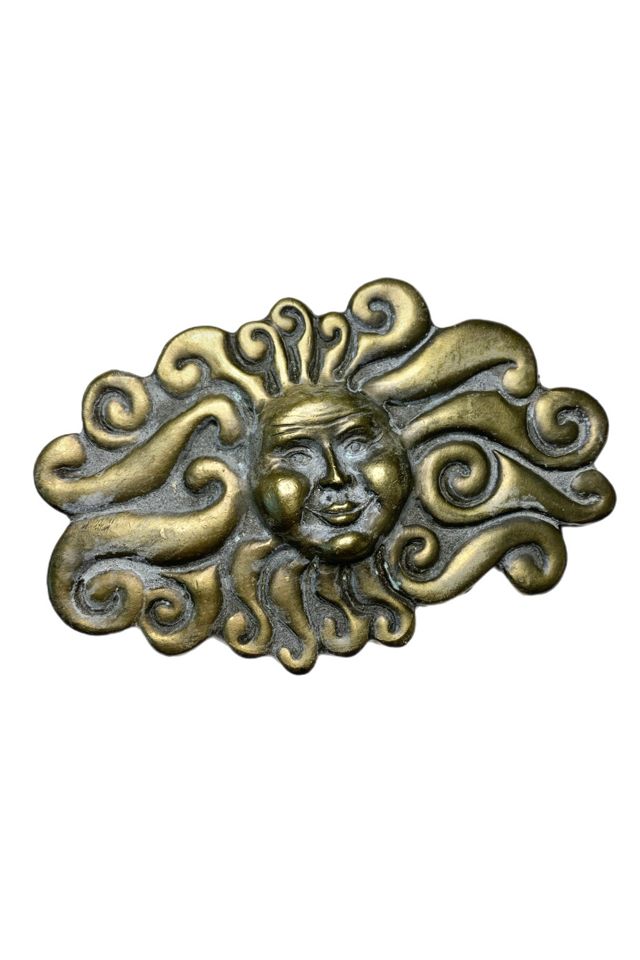 Vintage 1975 Brass Smiling Sun Belt Buckle Selected by Lux Revival ...