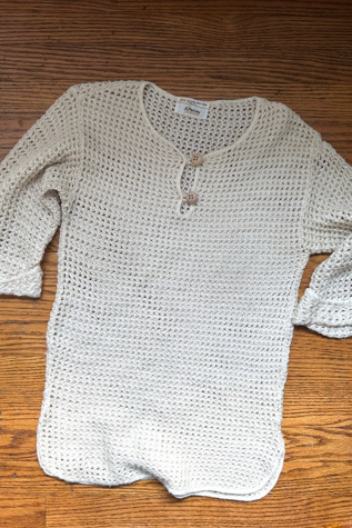 Vintage 1970s Crochet Henley Top Selected by Cherry | Free People