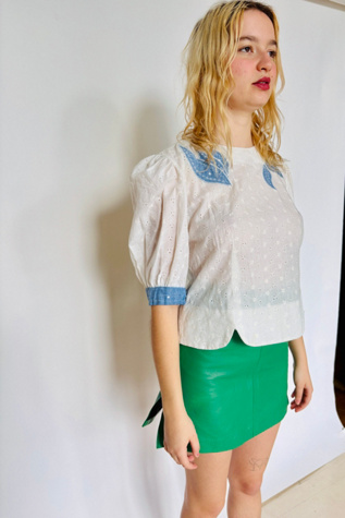Vintage Eyelette Blouse with Chambray Appliques Selected by Atlantic ...