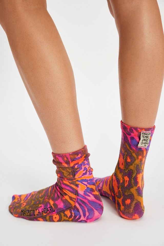 Magnolia Pearl Neon Leopard Socks | Free People