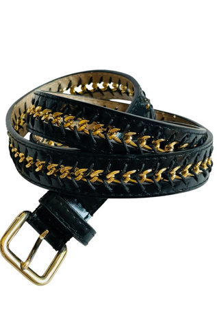 Vintage Gold Chain Black Belt Selected by FernMercantile | Free People