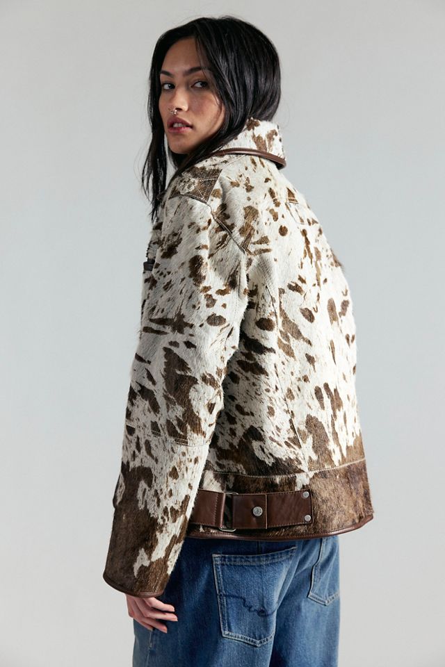We The Free Dally Cow Print Pony Hair Jacket | Free People UK