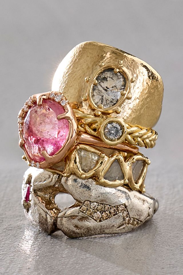 Lindsey L. Allen Diamond Slice Cigar Band Ring | Free People