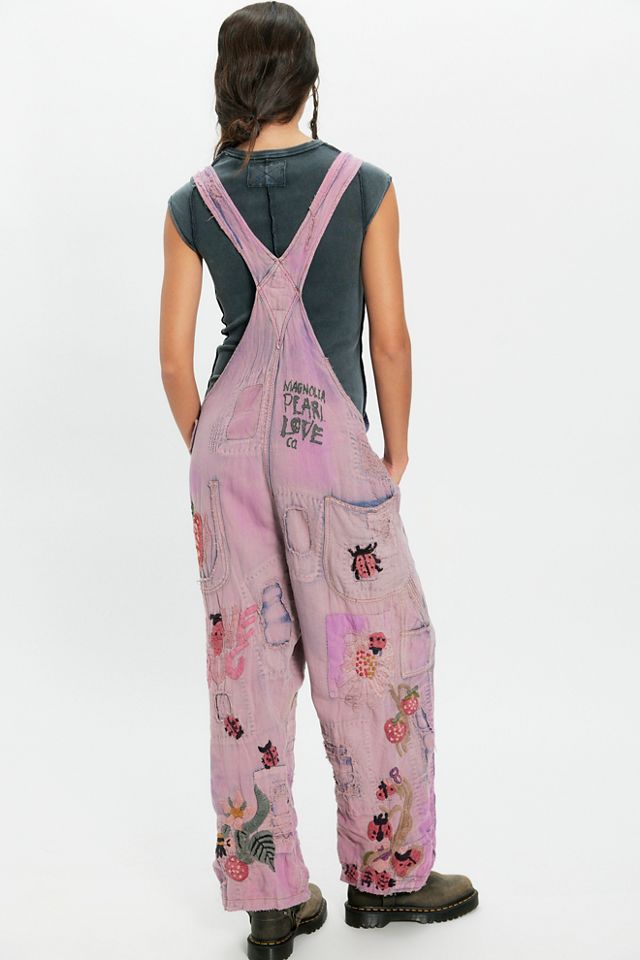 Magnolia Pearl Embroidered Love Overalls | Free People