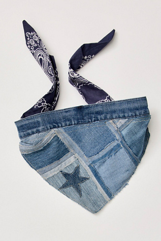 Mini Foulard en Denim Rapiécé | Free People FR