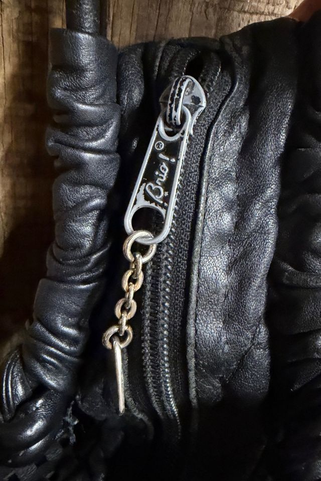1980s Black Large Leather Perforated Hobo Bag Selected By Ritual ...