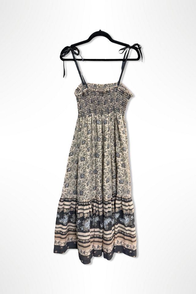 1970s Smocked Ribbon Tie Summer Dress Selected By Ritual Vintage | Free ...