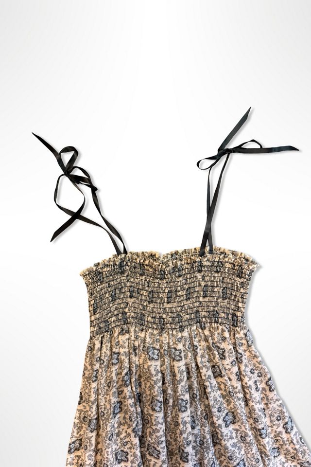 1970s Smocked Ribbon Tie Summer Dress Selected By Ritual Vintage | Free ...