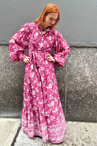 Vintage Block Print Cotton Maxi Dress Selected by Nomad Vintage | Free ...