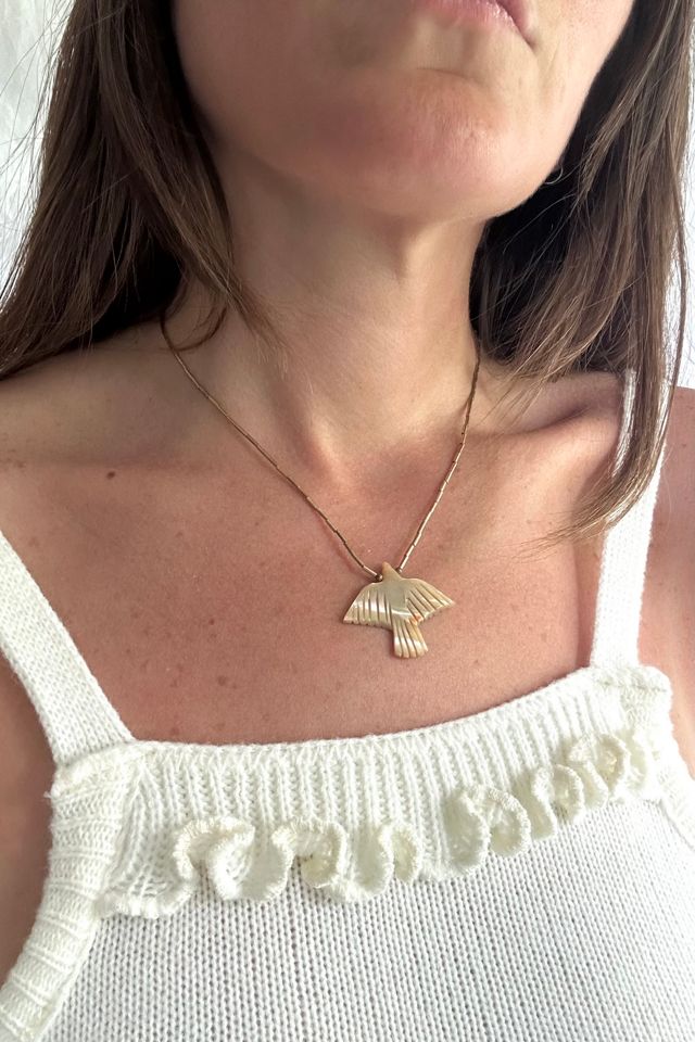 Vintage Carved Mother of Pearl Bird Necklace Selected by Grievous Angel ...