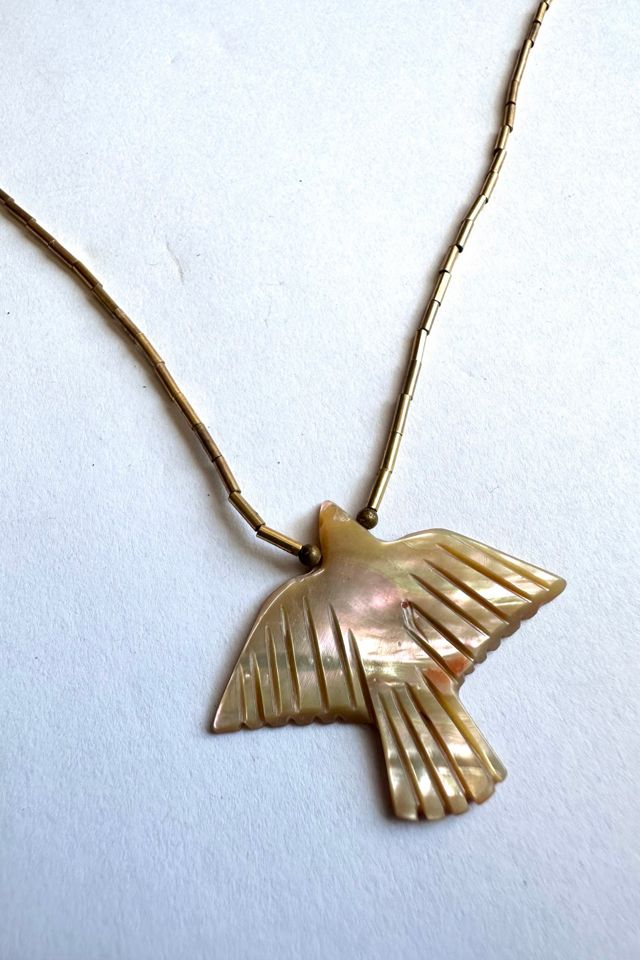 Vintage Carved Mother of Pearl Bird Necklace Selected by Grievous Angel ...