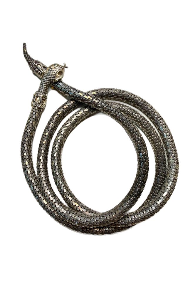 Vintage 1990s Gunmetal Mesh Snake Necklace or Belt Selected by Lux ...