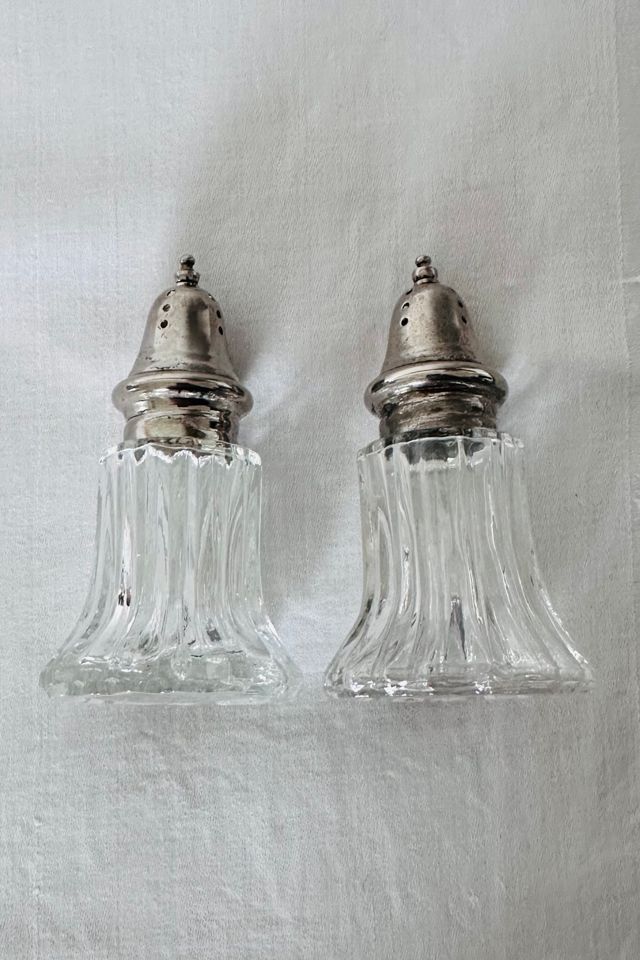 Vintage Tassel Shaped Cut Glass Salt and Pepper Shakers with ...