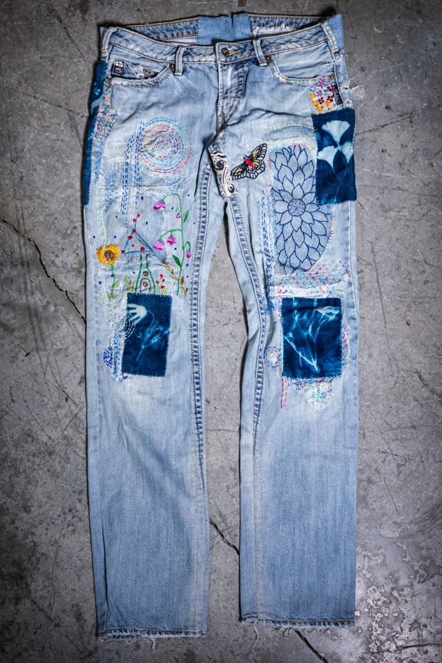 Vintage Patchwork Silver Jeans Selected by Black Shag Vintage | Free People