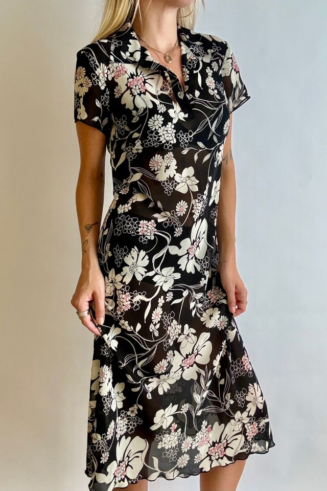 90's Sheer Floral Dress Selected by Wax Plant | Free People