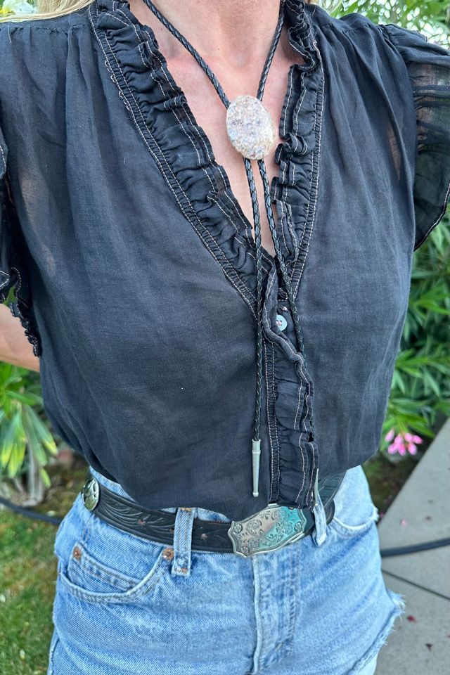 Vintage Leather and Stone Bolo Tie Selected by Picky Jane | Free People