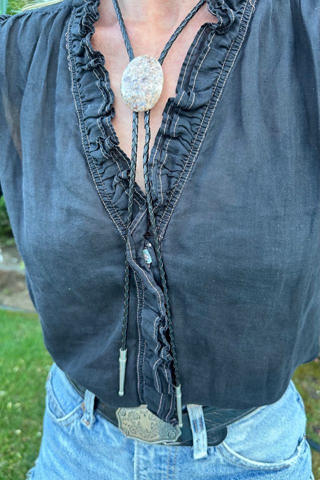 Vintage Leather and Stone Bolo Tie Selected by Picky Jane | Free People