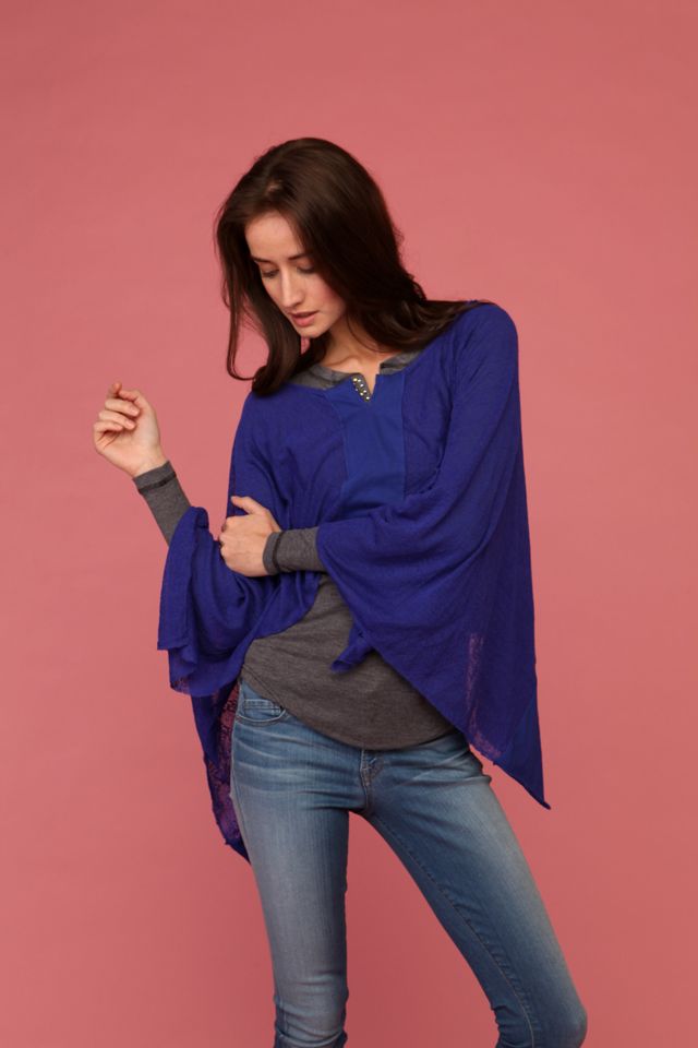 Modern Pointelle Poncho | Free People UK