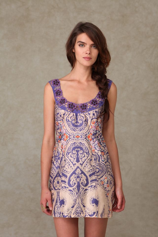 Embroidered Print Shift Dress | Free People